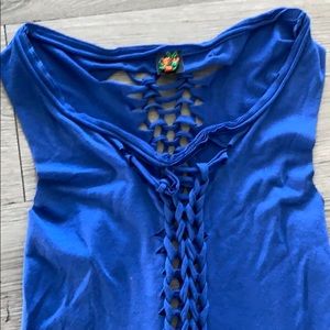 Poof! | Dresses | Poof Blue Mini Dress With Cutouts | Poshmark